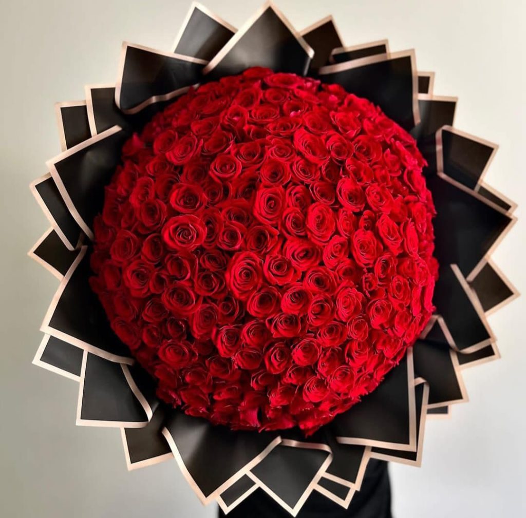 Eternal 100 Red Roses Bouquet – Blooms by Jay